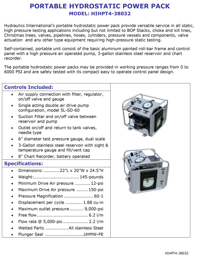 BOP Test Pumps